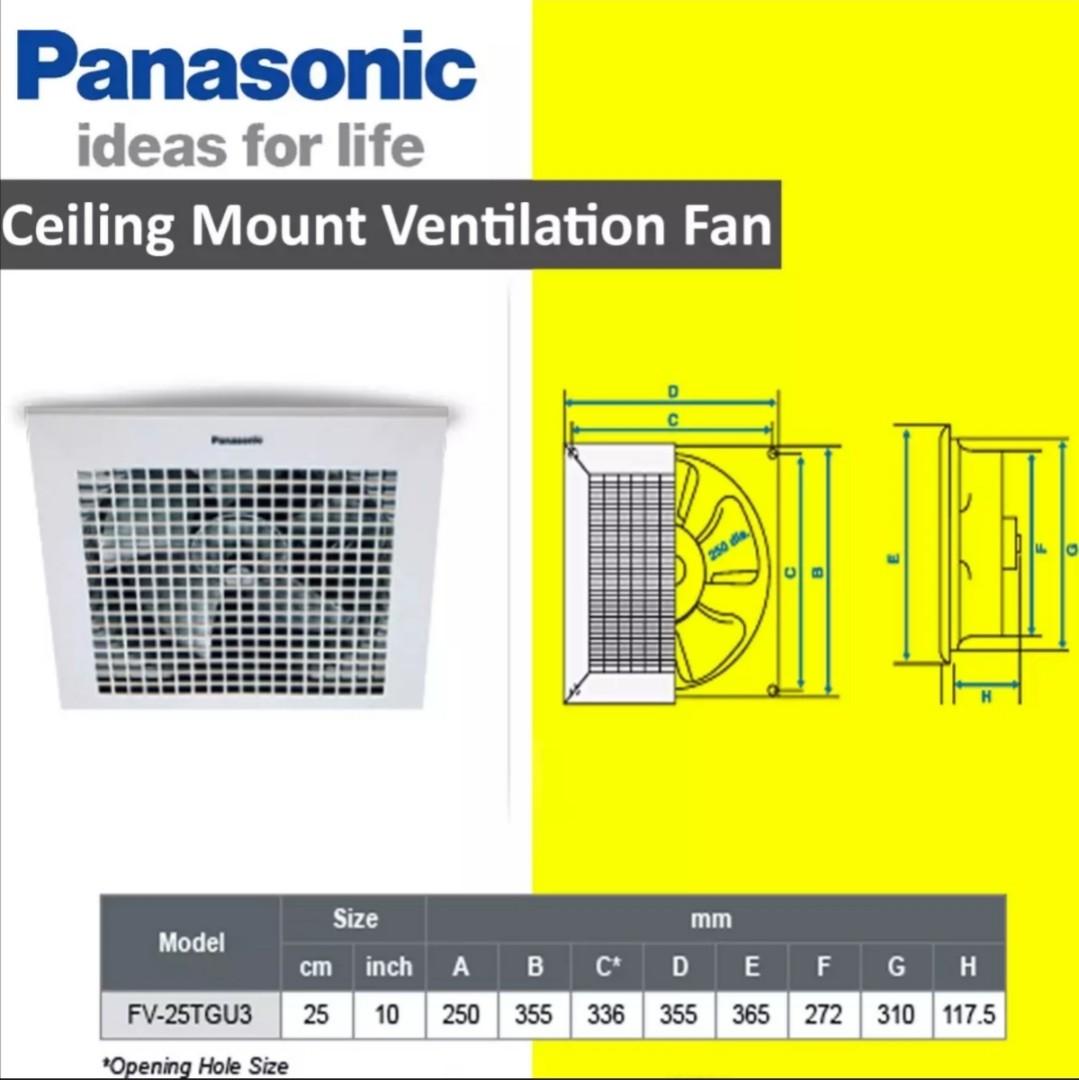 Jual Ceiling Exhaust Fan Panasonic | Shelly Lighting