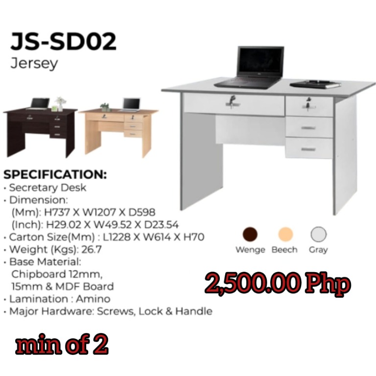 Secretary Desk Table, Furniture & Home Living, Office Furniture ...