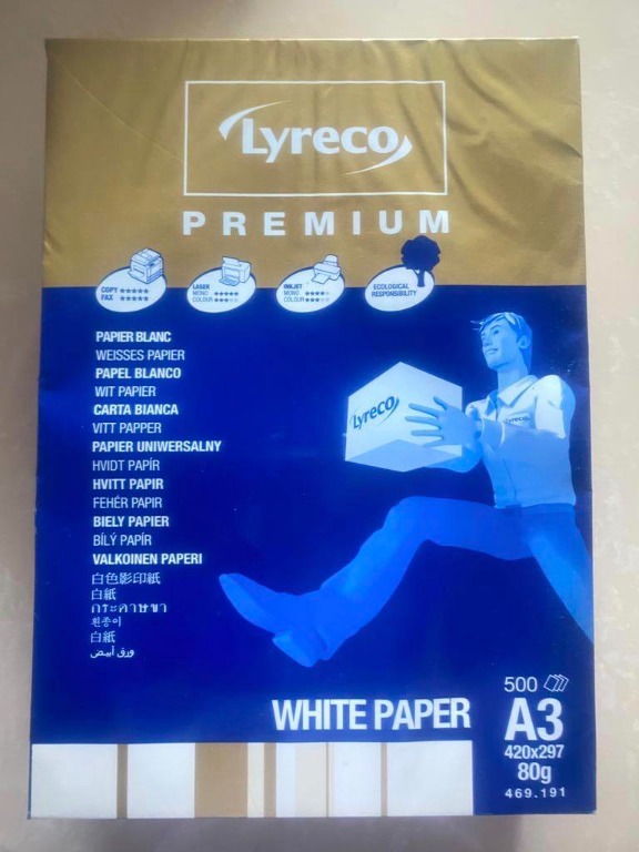 A3 White Copy Papers 80gsm (Lyreco Premium) X 2, Hobbies & Toys ...