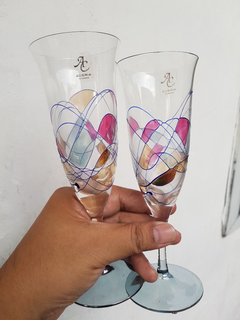Aderia Romania Mosaic Stained Glass Crystal Wine Glass, Everything Else ...