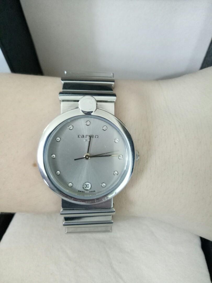 Auth Carven Paris Diamond Hours Unisex Watch, Men's Fashion, Watches ...