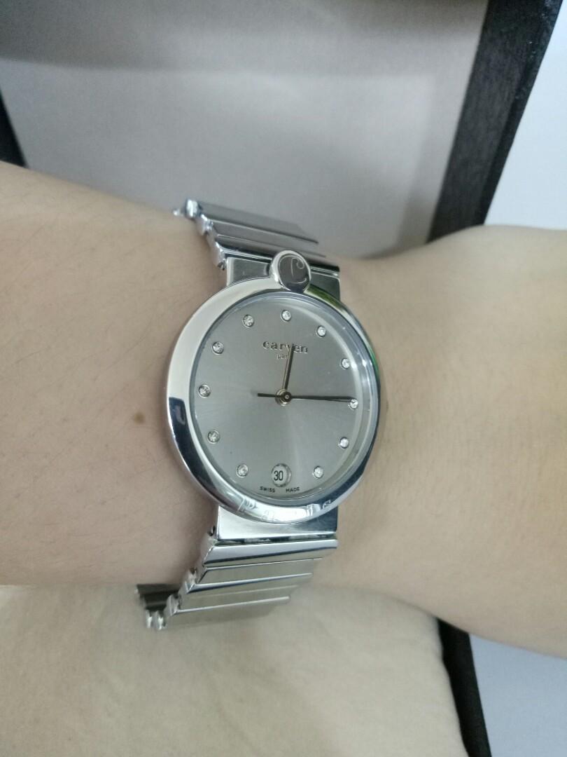 Auth Carven Paris Diamond Hours Unisex Watch, Men's Fashion, Watches ...