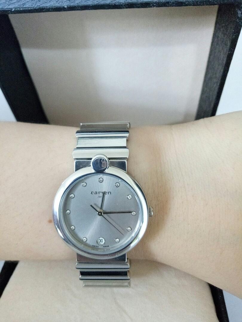 Auth Carven Paris Diamond Hours Unisex Watch, Men's Fashion, Watches ...