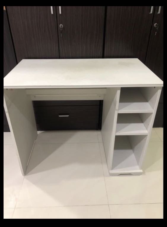 IKEA White Study Table, Furniture & Home Living, Furniture, Tables ...