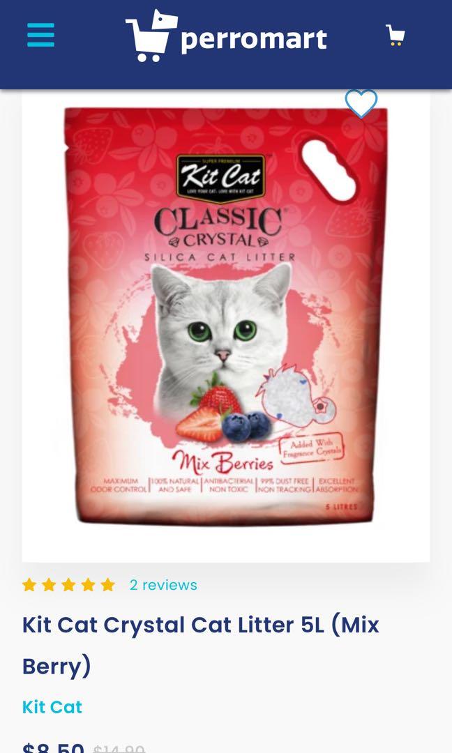 Kit Kat Crystal Cat Litter 5L, Pet Supplies, Homes & Other Pet ...