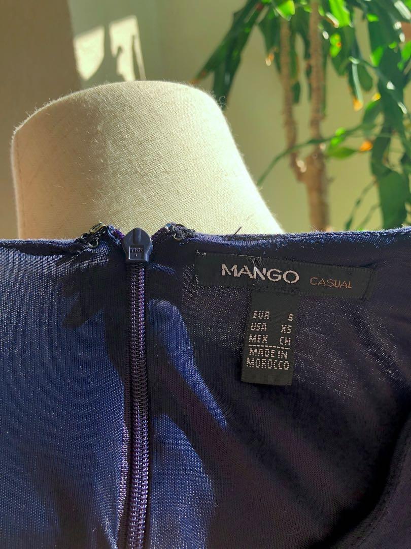 Mango Navy Blue formal Work Dress , Women's Fashion, Tops, Sleeveless ...