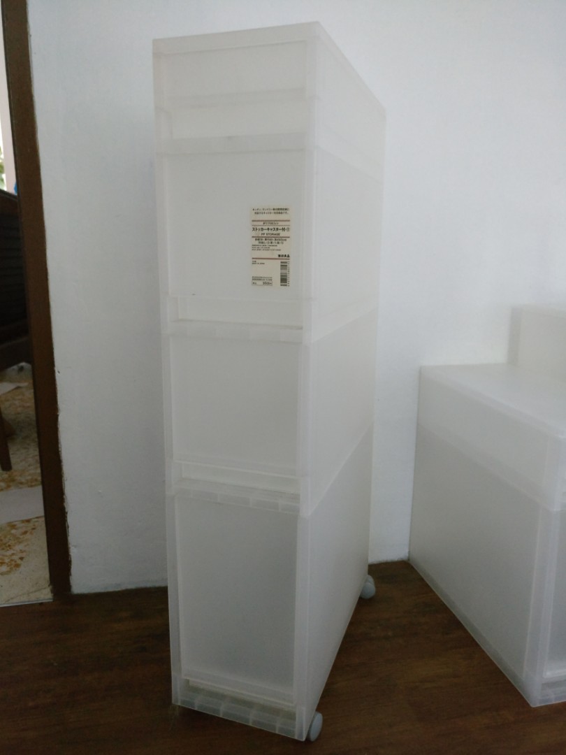 MUJI PP storage with caster, Furniture & Home Living, Home Improvement ...
