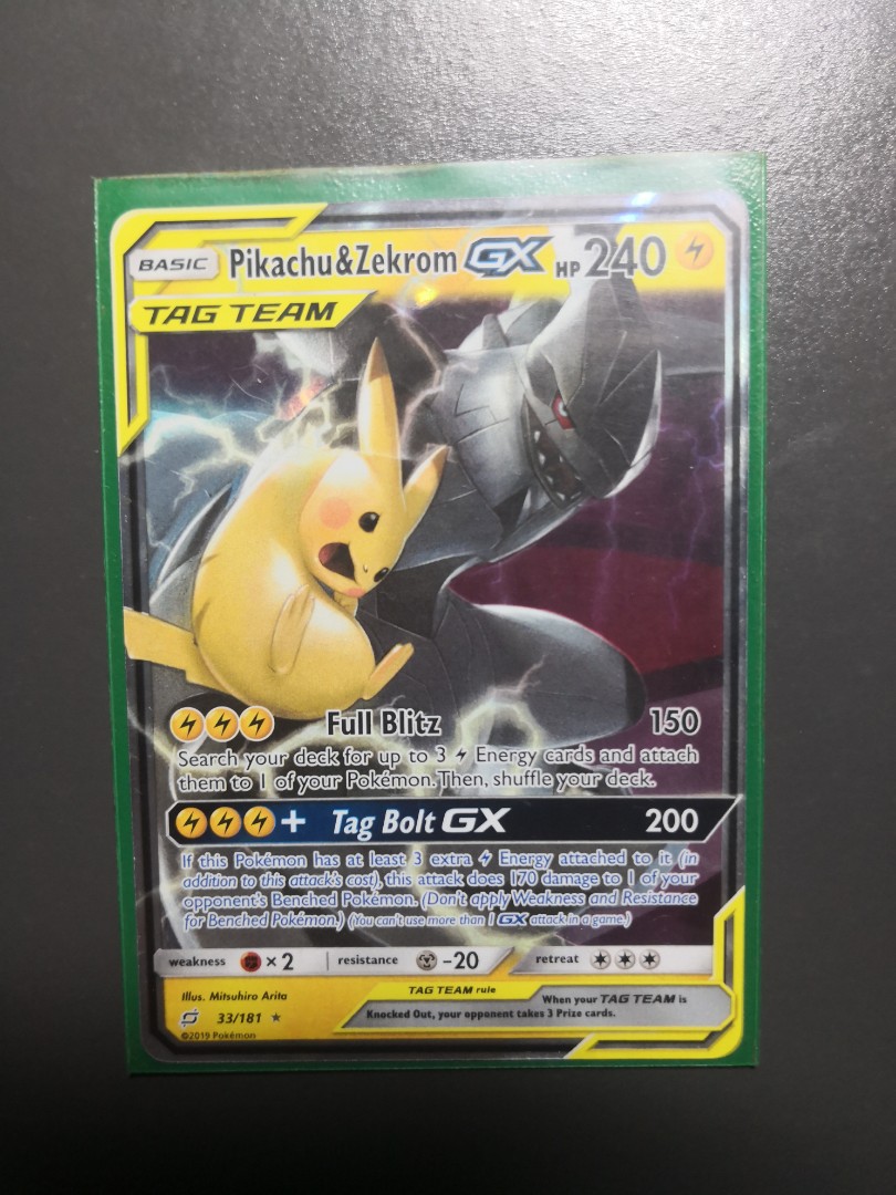 Pikachu Zekrom Tag Team GX Pokemon Trading Card Game TCG Pokémon, Toys & Games, Board Games ...