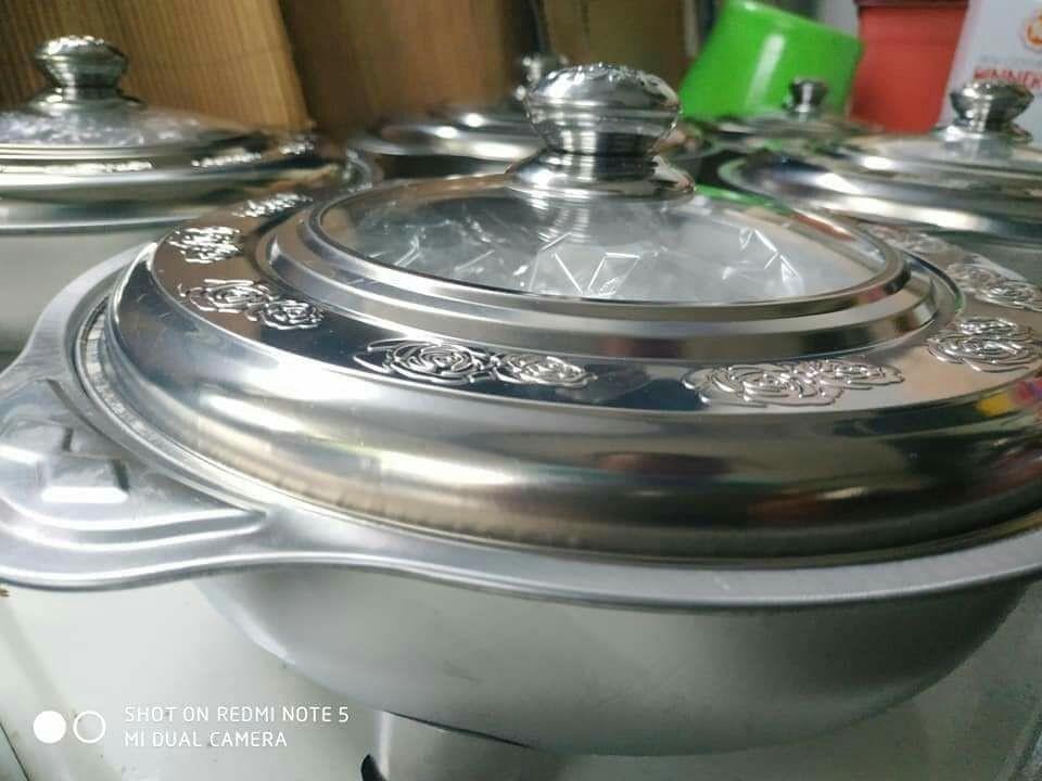 SET BUFFET TRAY UKIRAN BUNGA ROSE BULAT STEEL ( 5 BIJI), Furniture ...