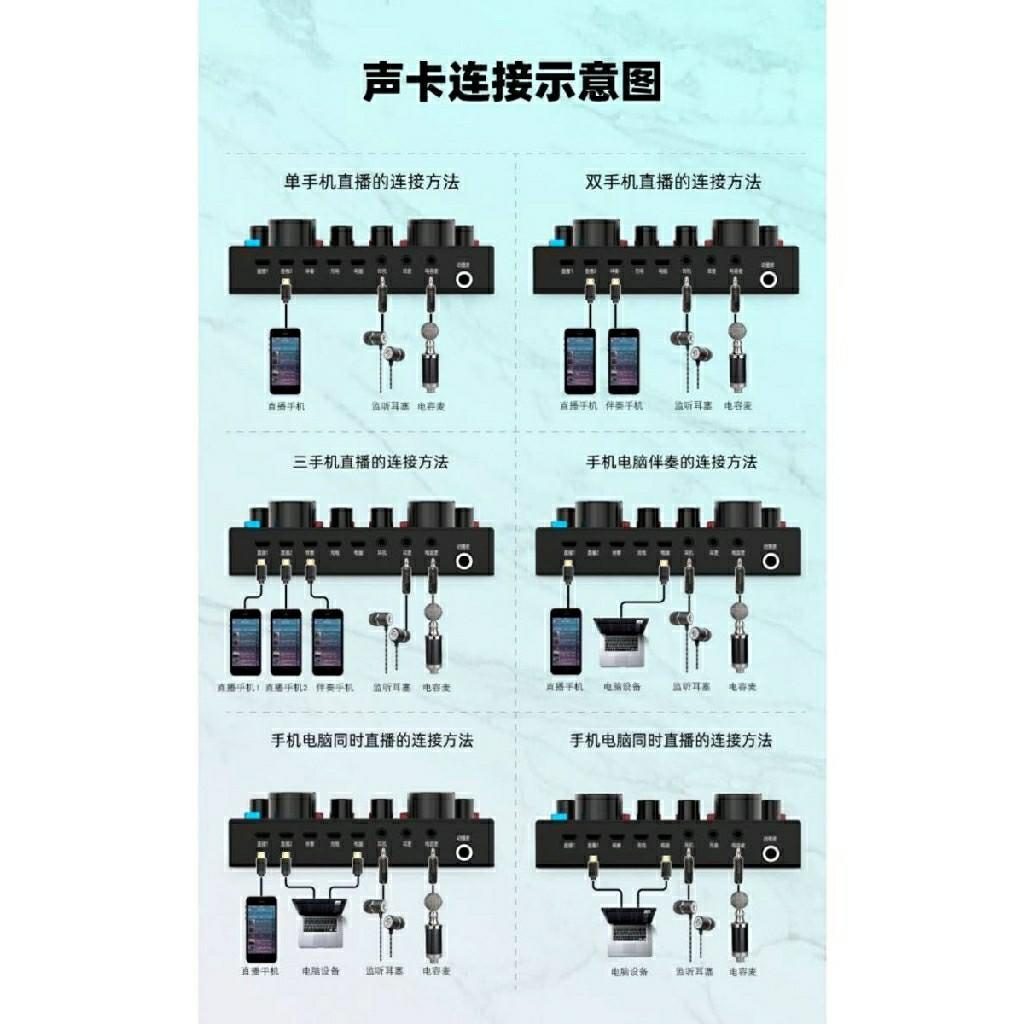 V8 Plus Sound Card System Set with Mic & Stand Audio USB Headset ...