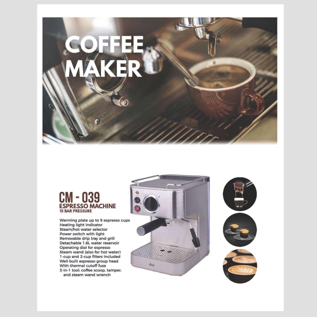 Asahi Espresso Coffee Machine CM-039, TV & Home Appliances, Kitchen ...