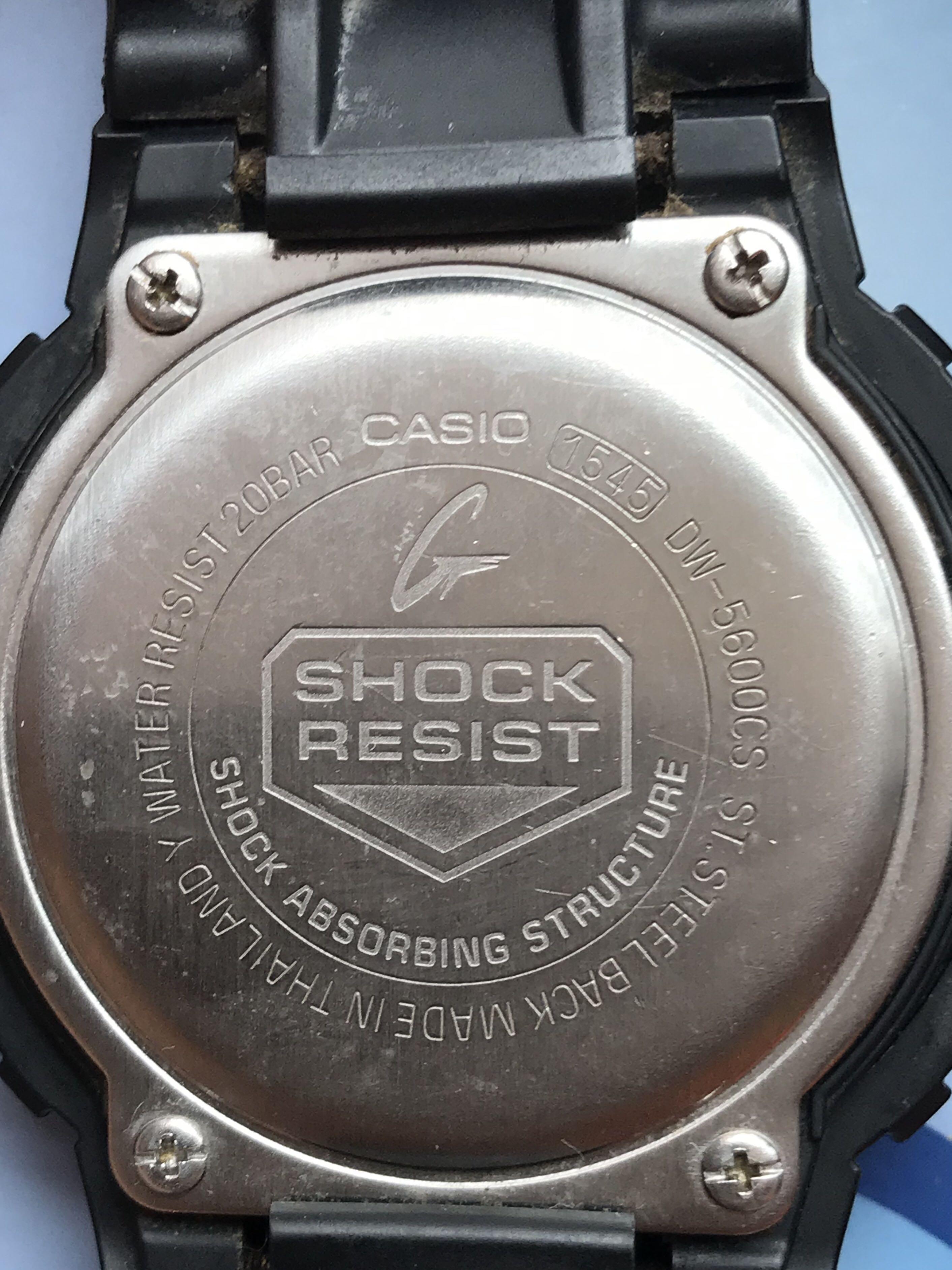 Casio G Shock DW-5600CS 黑色手錶 Module 1545 Black Digital Watch, 名牌, 手錶 ...