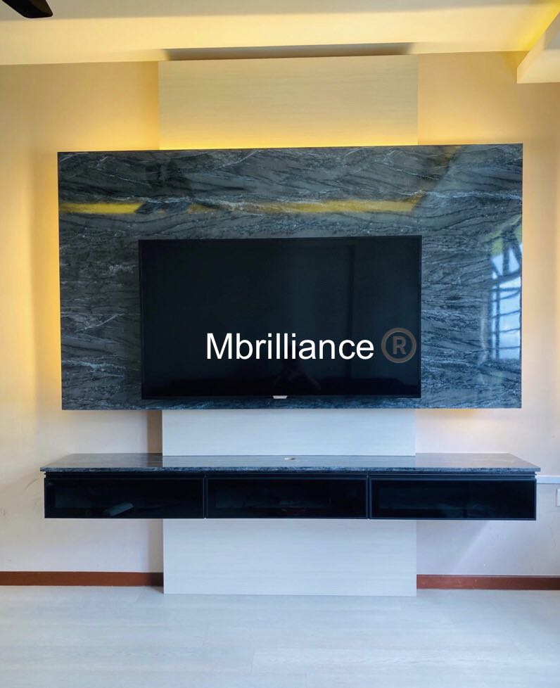 Full height tv console feature wall custom made, Furniture & Home ...