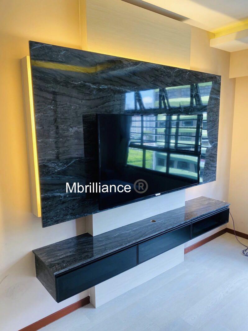 Full height tv console feature wall custom made, Furniture & Home ...