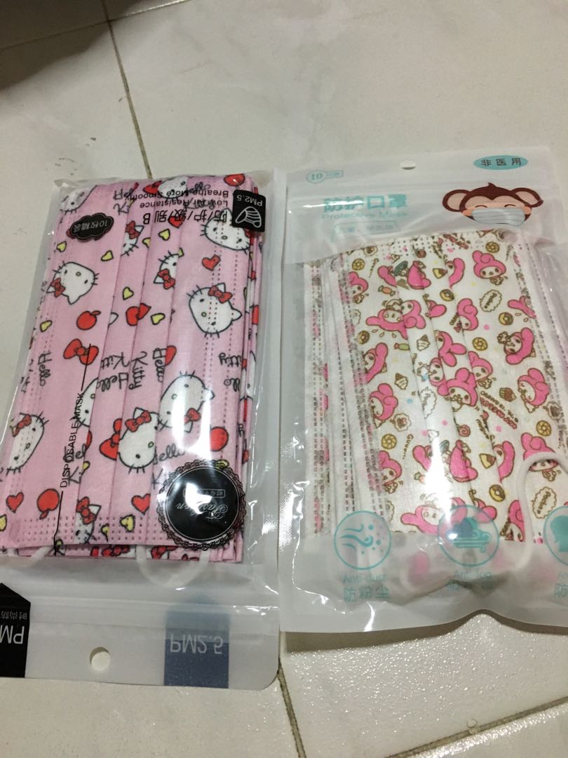 Hello kitty melody surgical mask, Health & Beauty, Face & Skin Care on ...