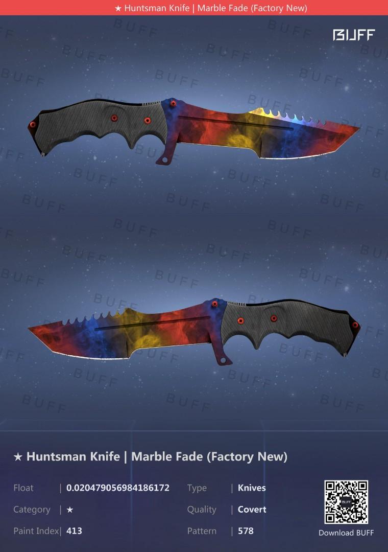 Huntsman Knife Marble Fade FN red tip, Video Gaming, Gaming Accessories, Game Gift Cards ...