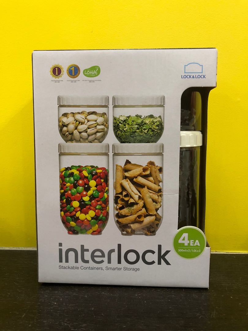 Lock n Lock Interlock Containers 4 pc set, Furniture & Home Living ...