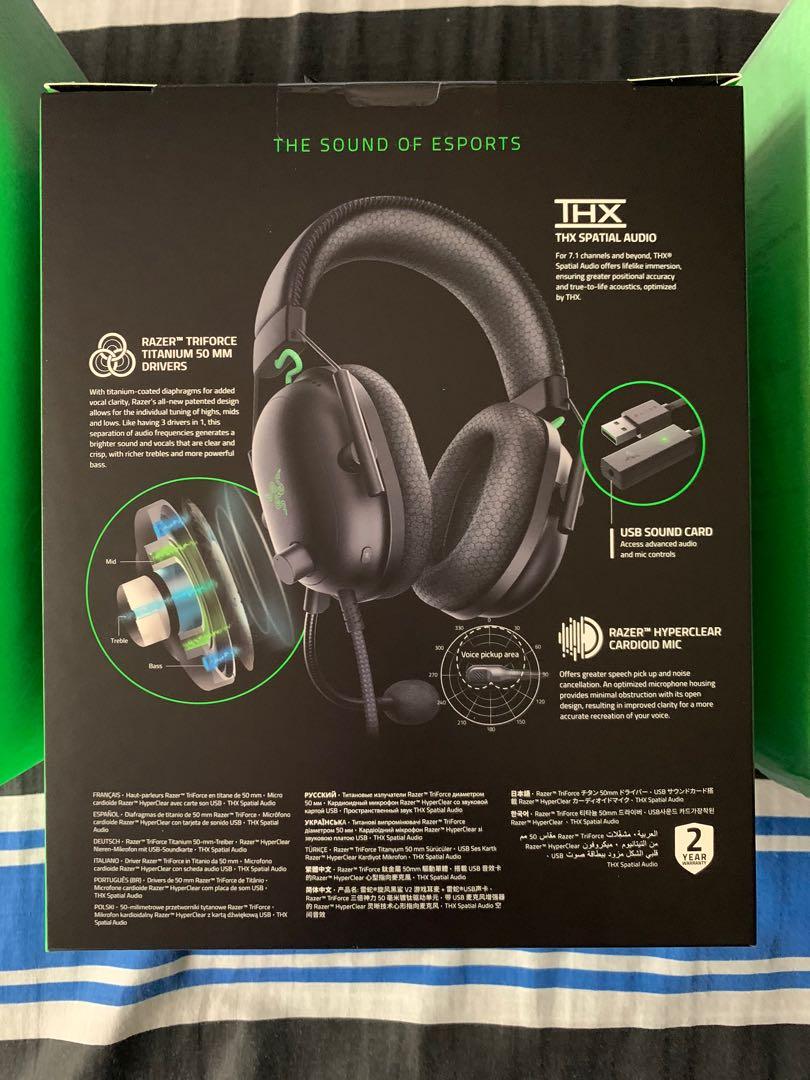 Razer Blackshark v2 with USB Soundcard, Audio, Microphones on Carousell