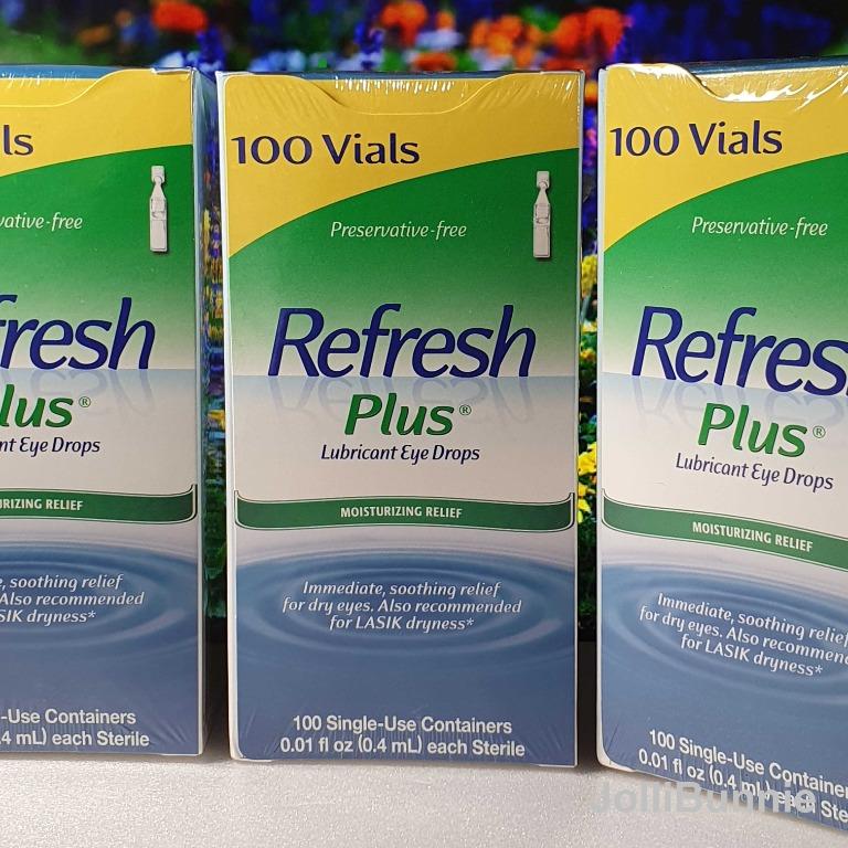 Refresh Plus (100 Vials) Lubricant Eye Drops (Expiry date: Apr 2021 ...
