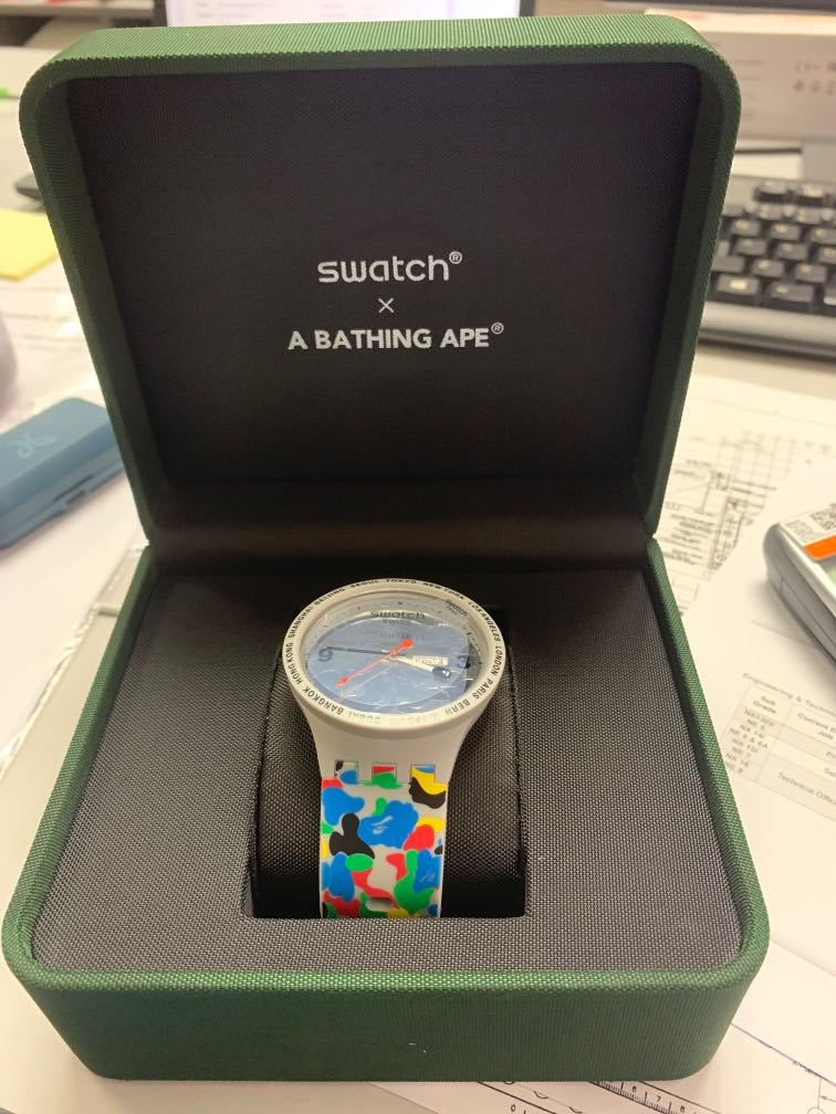Swatch x Bathing Ape collab Watch , Luxury, Watches on Carousell