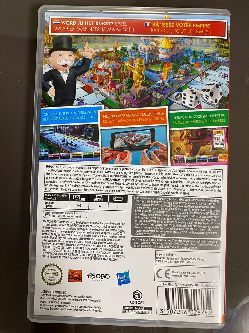 Switch Monopoly 大富翁 (English Ver.), 電子遊戲, 遊戲機配件, 遊戲禮物卡及帳戶 - Carousell