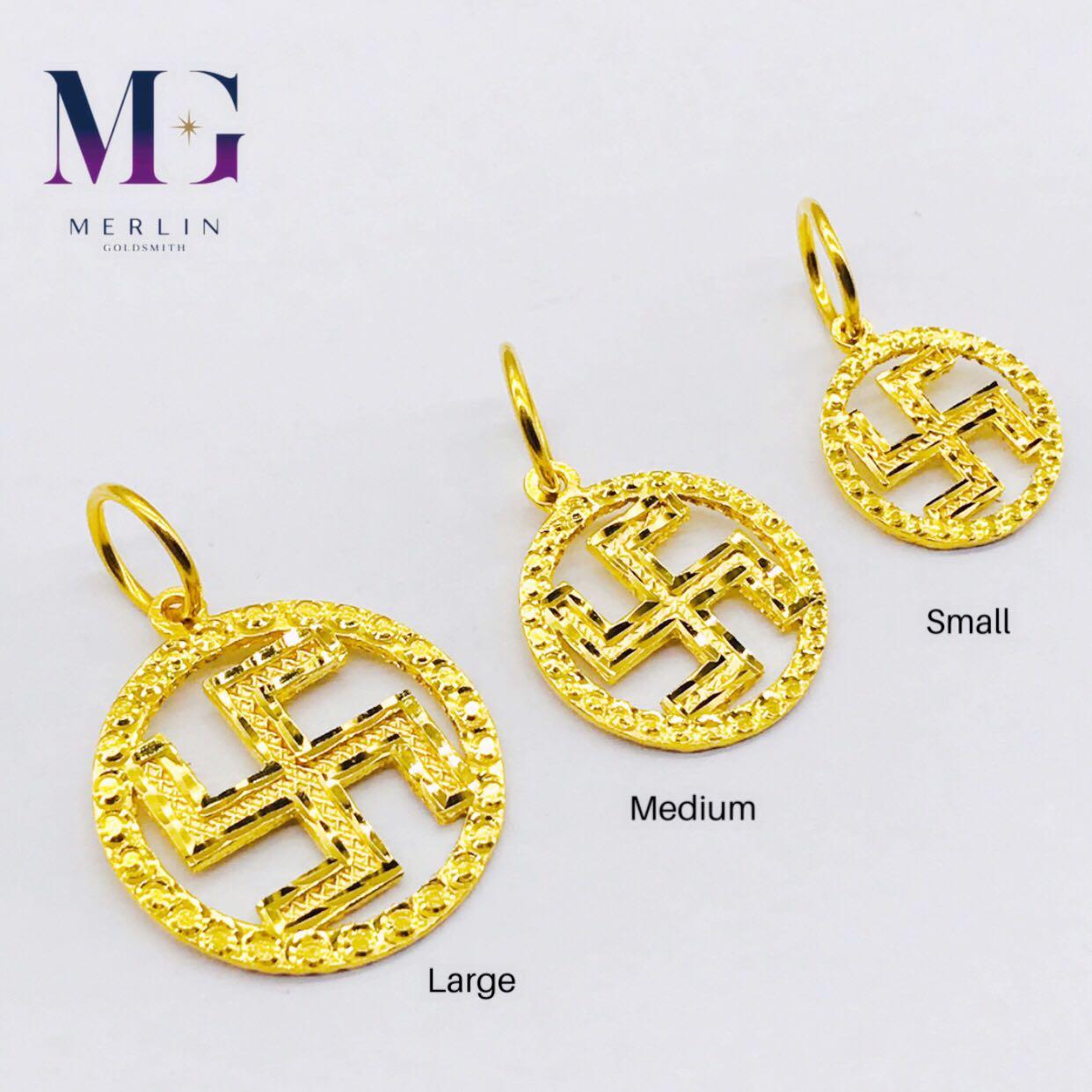 [SOLD] 916 Gold Swastika Pendant S/M/L, Luxury, Accessories on Carousell