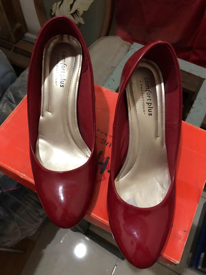 High Heels Merah ukuran 11, Fesyen Wanita, Sepatu di Carousell