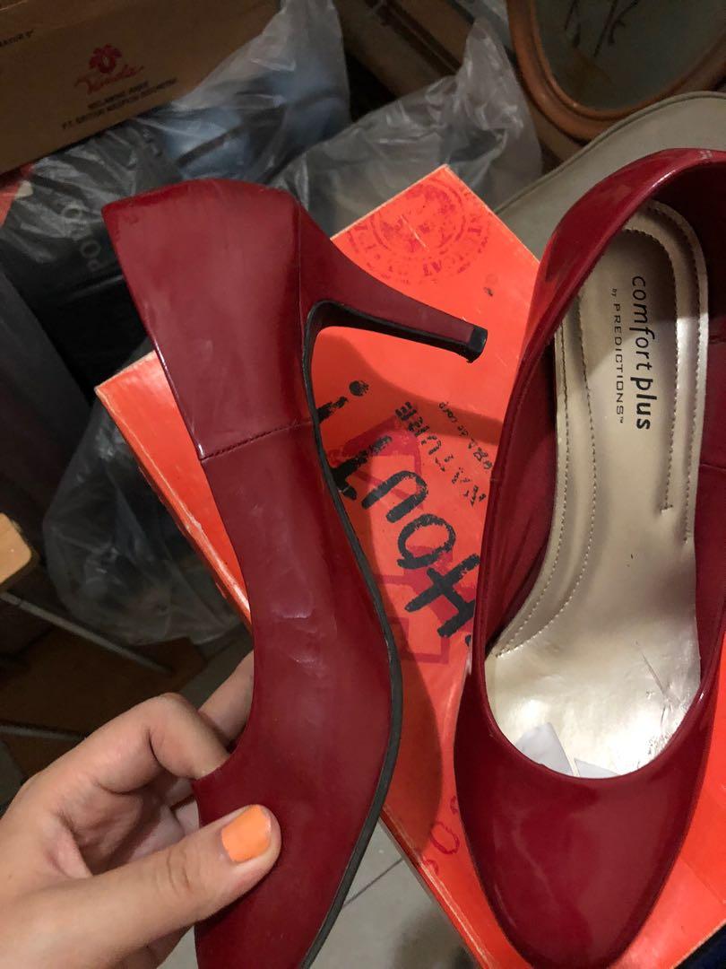 High Heels Merah ukuran 11, Fesyen Wanita, Sepatu di Carousell