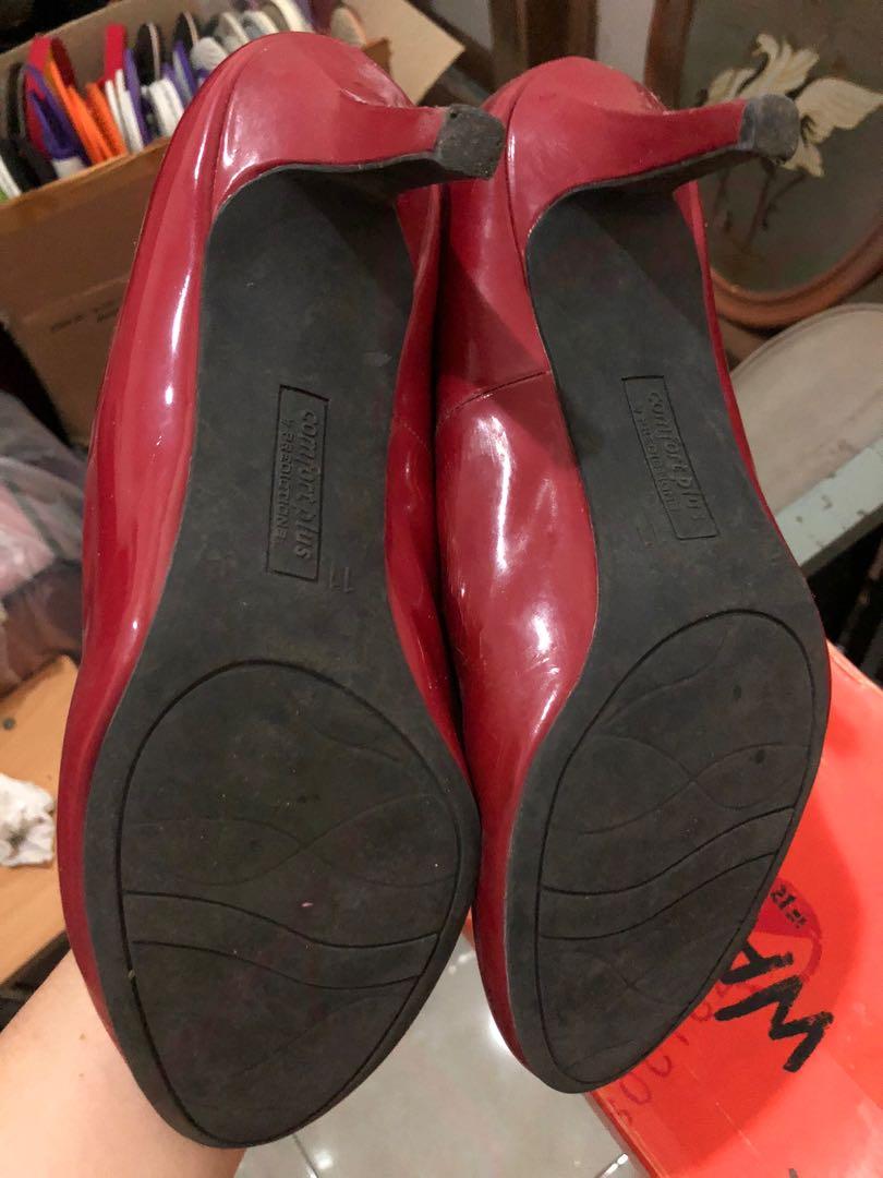 High Heels Merah ukuran 11, Fesyen Wanita, Sepatu di Carousell
