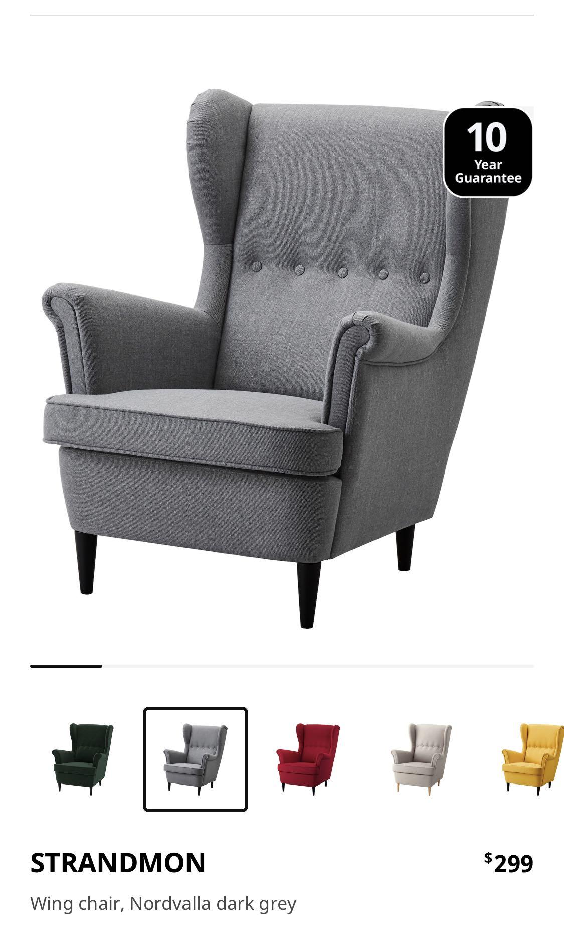 Ikea Strandmon Wing Chair Arm chair, Furniture & Home Living, Furniture ...
