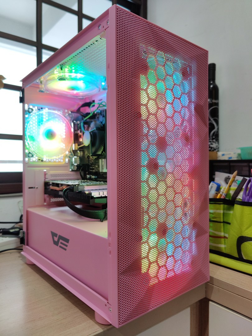 LIMITED PIECES Pink Custom gaming pc with Intel i3 10th gen with gtx ...