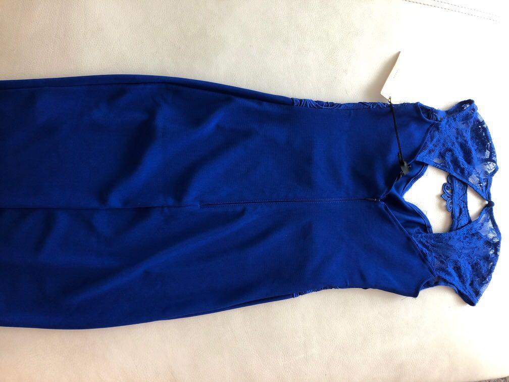 New Lipsy Royal Blue Lace Cocktail Dress Womens Fashion Dresses