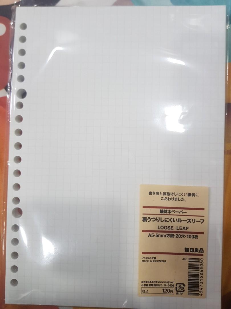 MUJI A5 Grid Paper, Hobbies & Toys, Stationery & Craft, Stationery ...