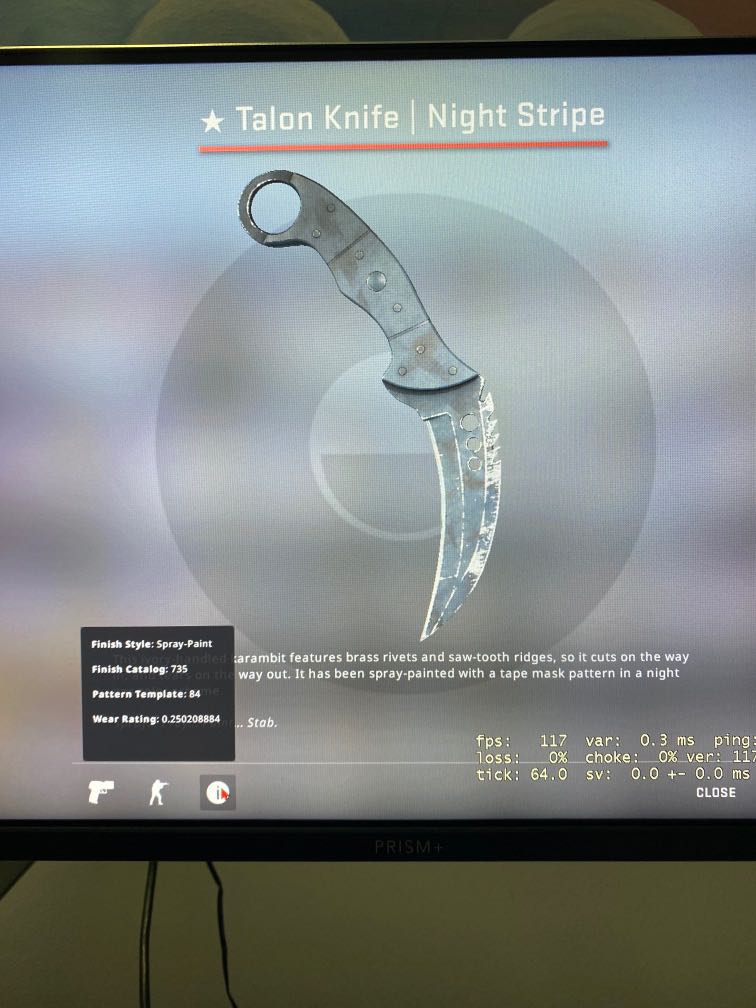 Night Stripe Talon Knife FT, Toys & Games, Video Gaming, Video Games on ...