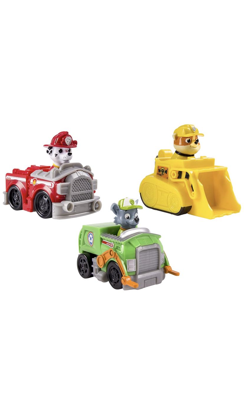 Paw Patrol Rescue Racers 3-pc Vehicle Set Marshal/Rubble/Rocky, Babies ...