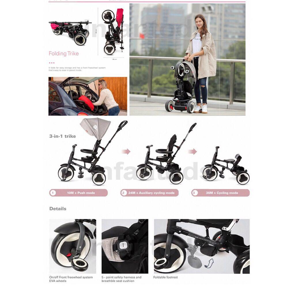 QPlay RITO 3 in 1 multi functions Easy Fold Children Tricycle, Babies ...