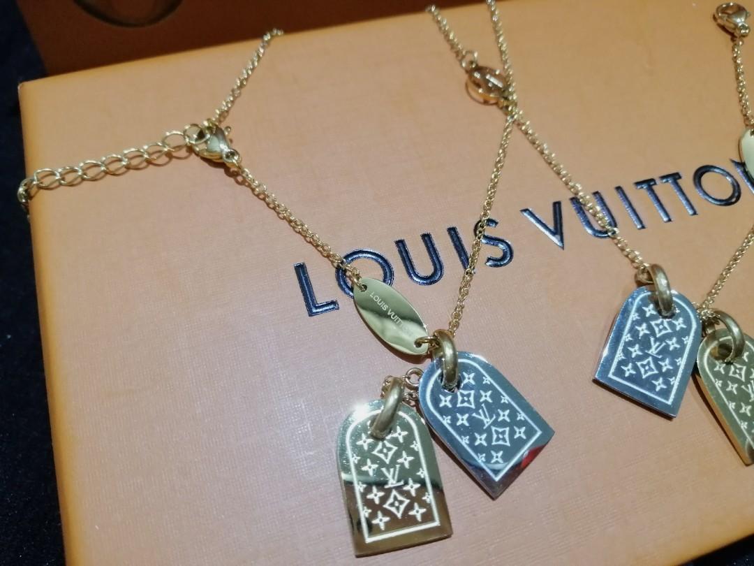Premium Louis Vuitton Nanograms Necklace And Bracelet, Women's Fashion ...