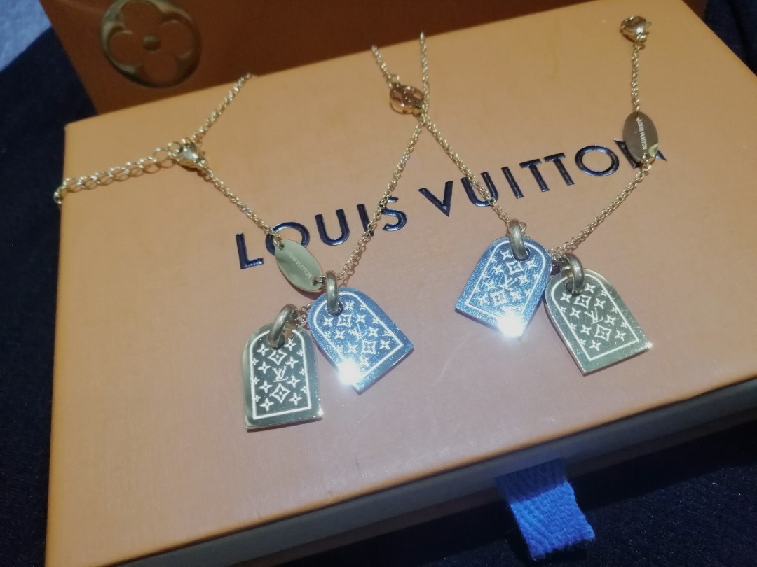 Premium Louis Vuitton Nanograms Necklace And Bracelet, Women's Fashion ...