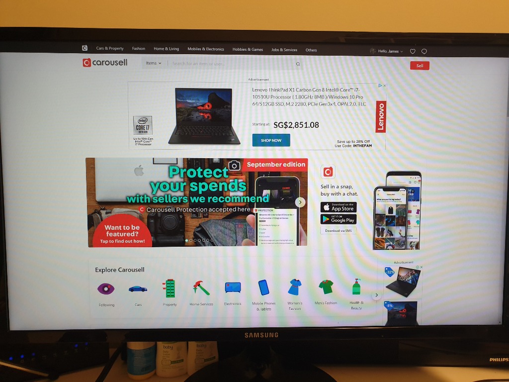 Samsung 24" Full HD, super slim monitor, Computers & Tech, Parts ...