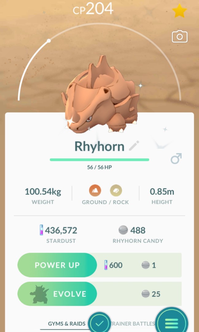 Shiny Rhyhorn Pokemon Go, Video Gaming, Gaming Accessories, Game Gift ...