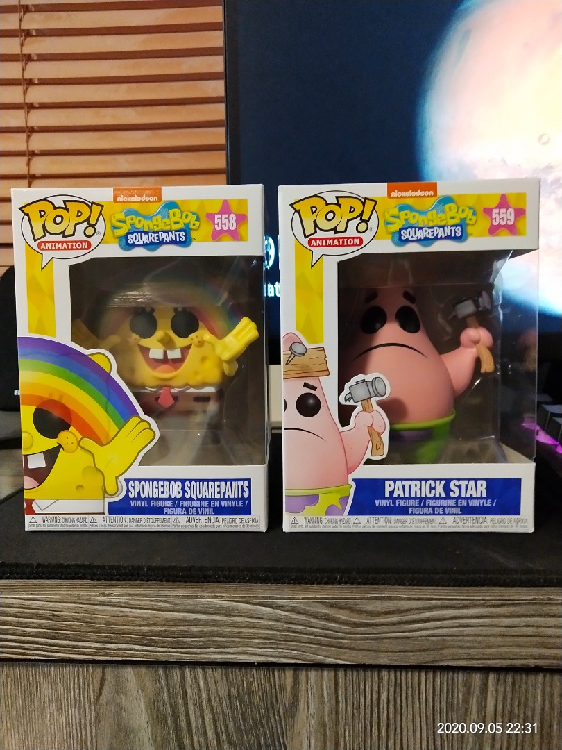 Spongebob and Patrick Funko Pop, Hobbies & Toys, Toys & Games on Carousell