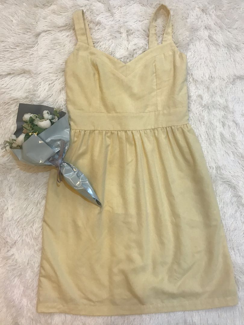 The Mod House - Soft Yellow Dress, Women's Fashion, Dresses & Sets ...