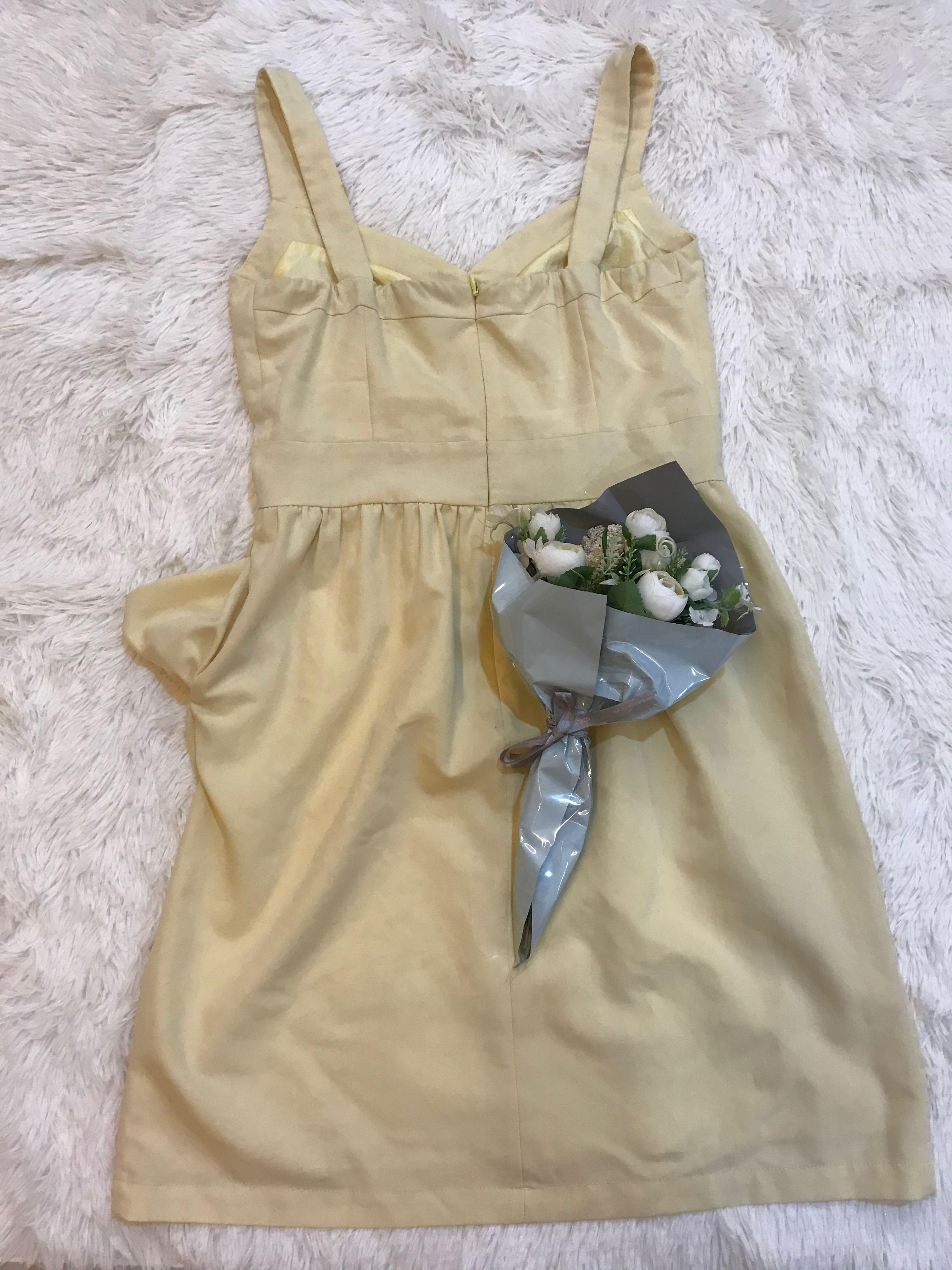The Mod House - Soft Yellow Dress, Women's Fashion, Dresses & Sets ...