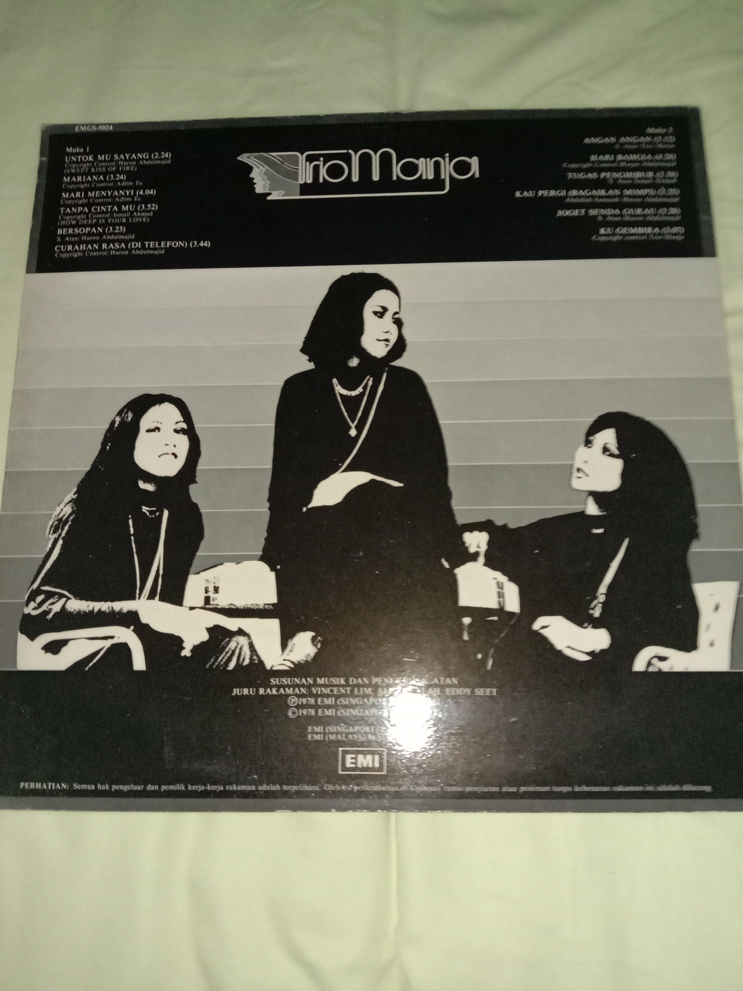 TRIO MANJA MALAY ORIGINAL EMI LP FUNK, Hobbies & Toys, Music & Media ...