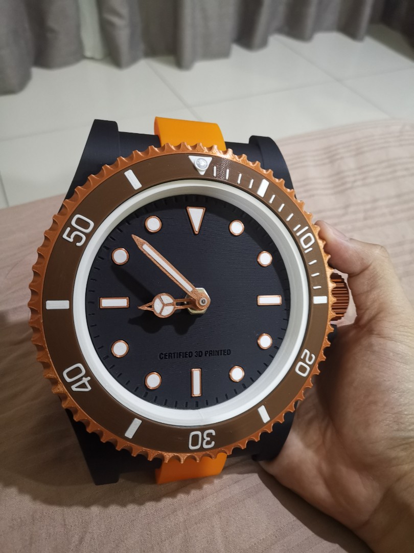 3D printed Rolex Submariner clock, Luxury, Watches on Carousell