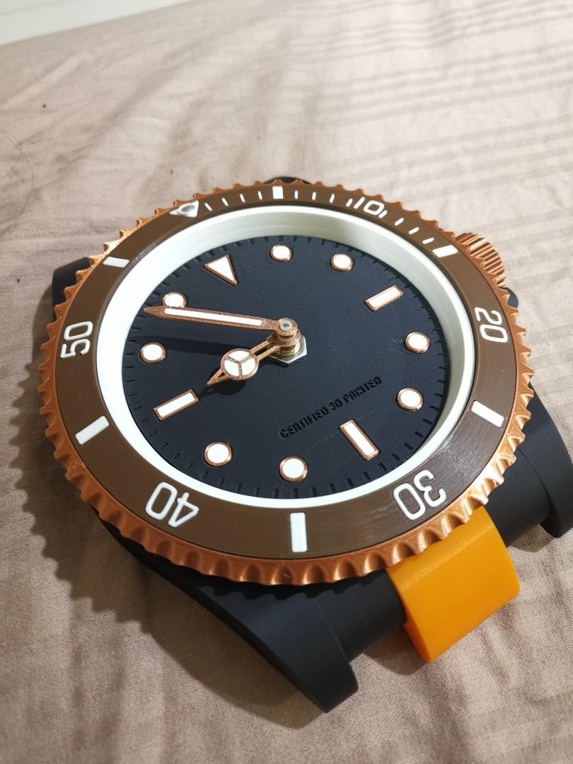 3D printed Rolex Submariner clock, Luxury, Watches on Carousell