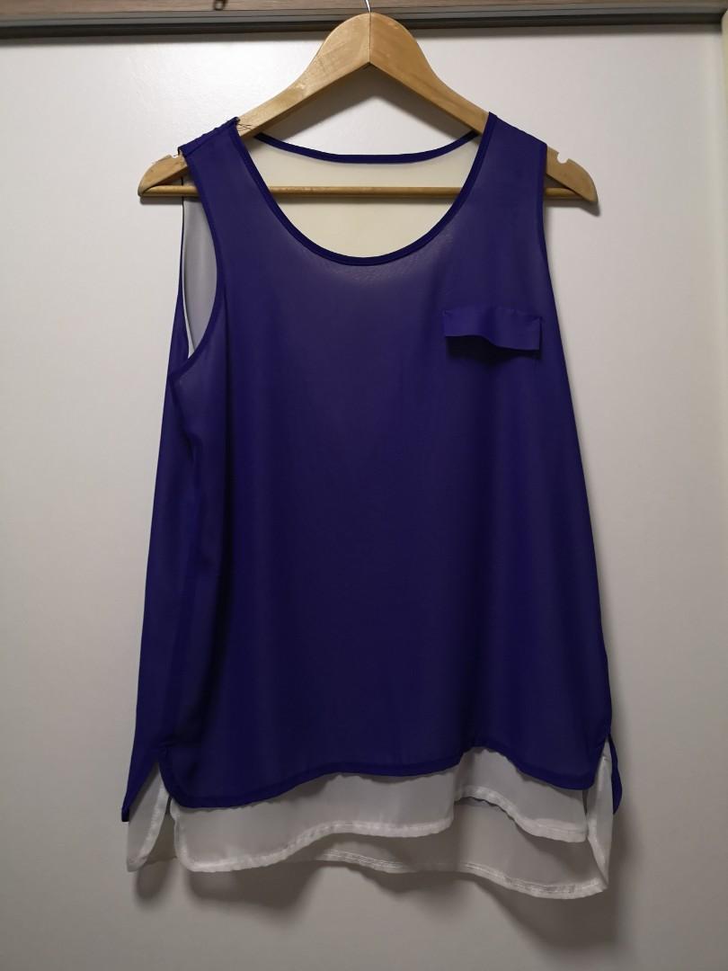 Blue semi-translucent Top from Korea, Women's Fashion, Tops, Other Tops ...