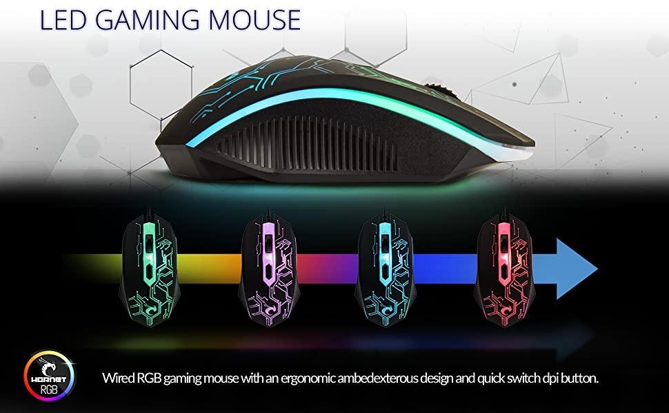 [bnib] Orzly Rx250 Hornet Rgb Gaming Keyboard Rgb Mouse Mouse Pad And Gaming Headset Wired Led