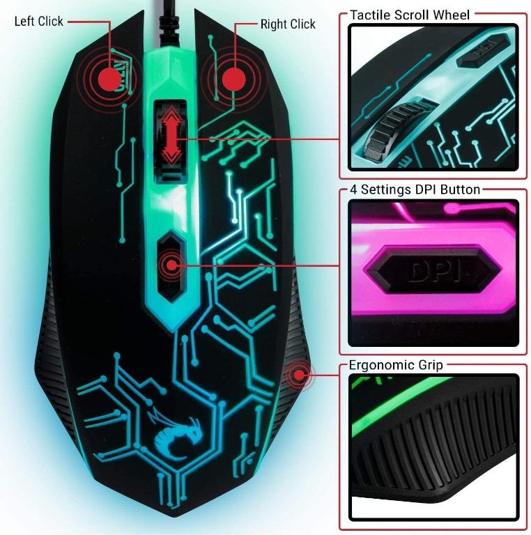 [bnib] Orzly Rx250 Hornet Rgb Gaming Keyboard Rgb Mouse Mouse Pad And Gaming Headset Wired Led