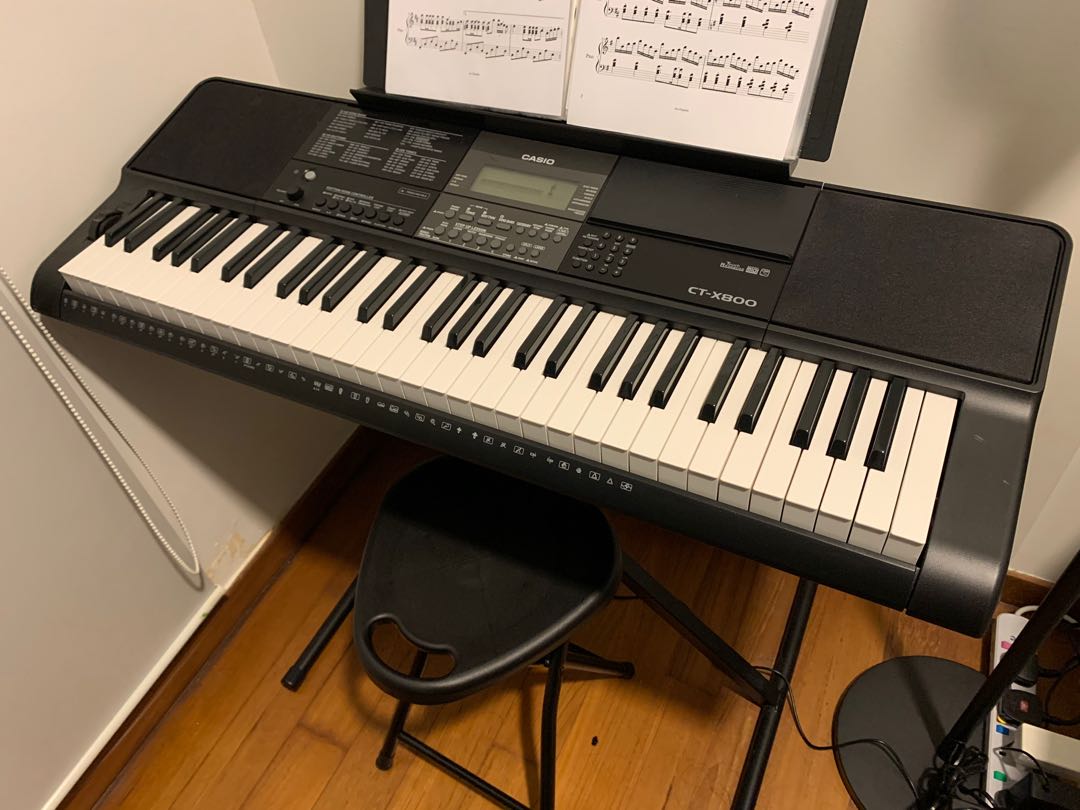 Casio keyboard ct-x800 with stand and chair, Music & Media, Music ...
